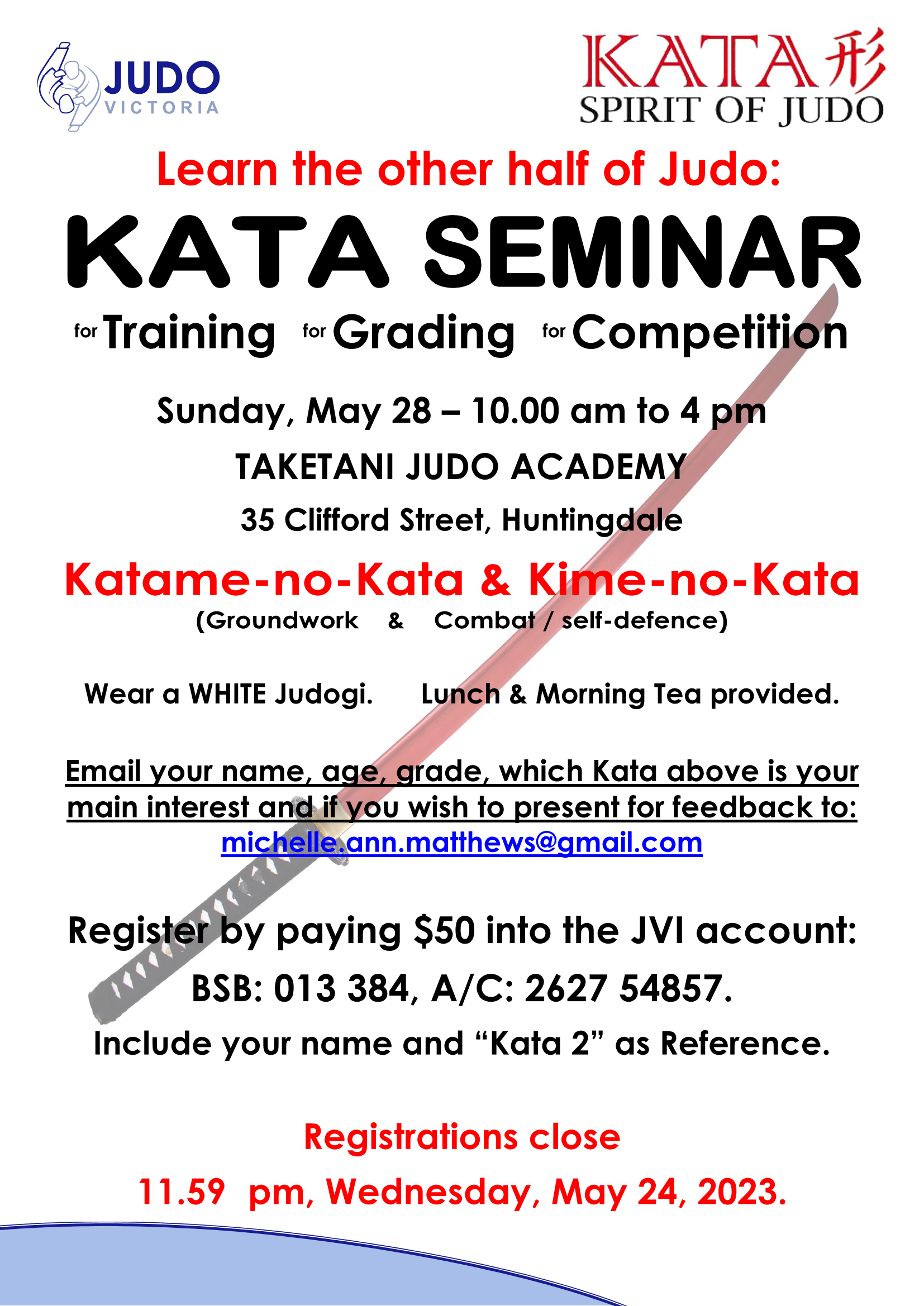 Kata Workshop 2 - Competition Preparation - Judo Victoria Incorporated